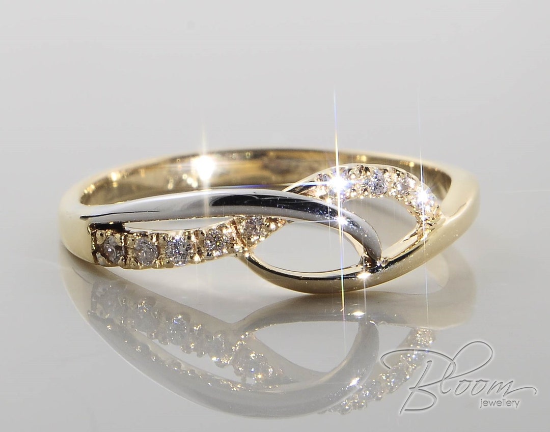 Delicate Diamond Ring 18K Gold Ring Real Diamond Ring Unique Diamond ...