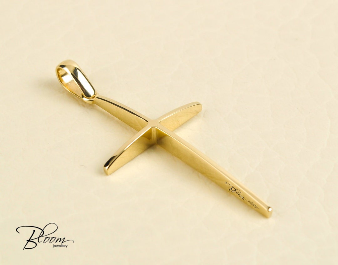Gold Cross Necklace 14K Gold Cross Pendant Minimalist Gold Cross for ...