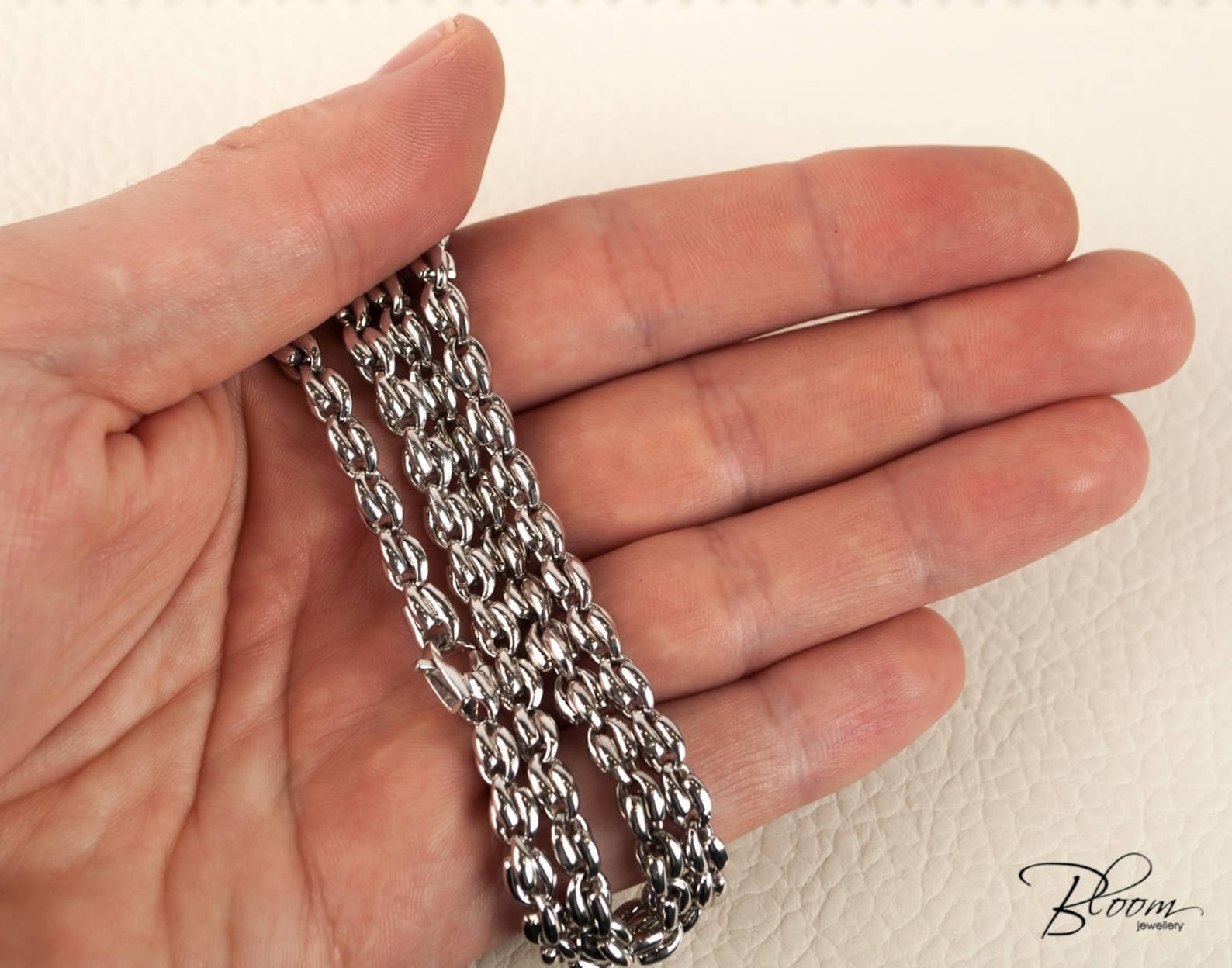 Thick White Gold Chain 14K Unique Design Heavy Necklace for | Etsy