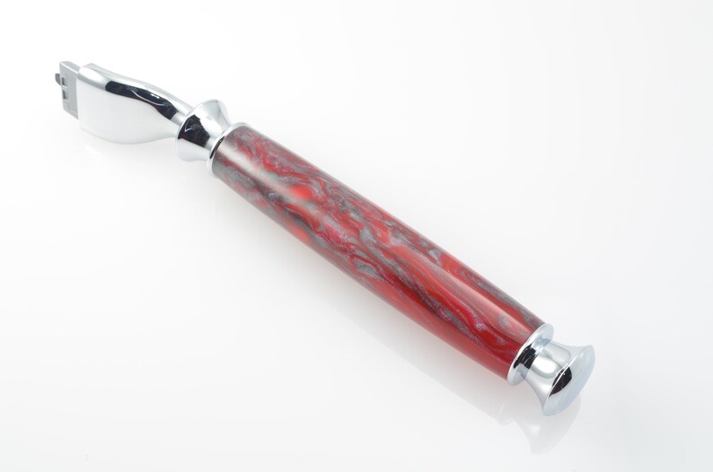 Red Acrylic Shaving Set: Badger Brush, Safety Razor, Chrome Stand - Etsy