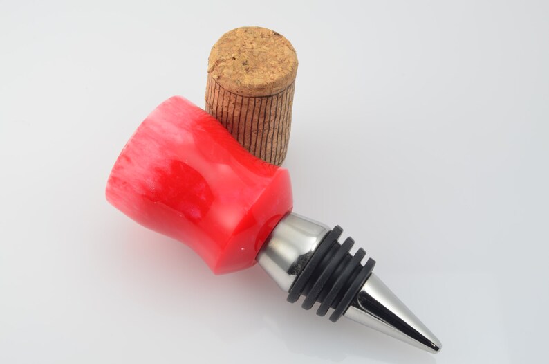 Wine Bottle Stopper, Red and White, Stainless Steel, Perfect Gift ...