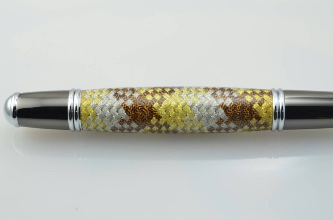 Metal Mesh Acrylic Ballpoint Pen, Gunmetal & Chrome, Handmade - Etsy
