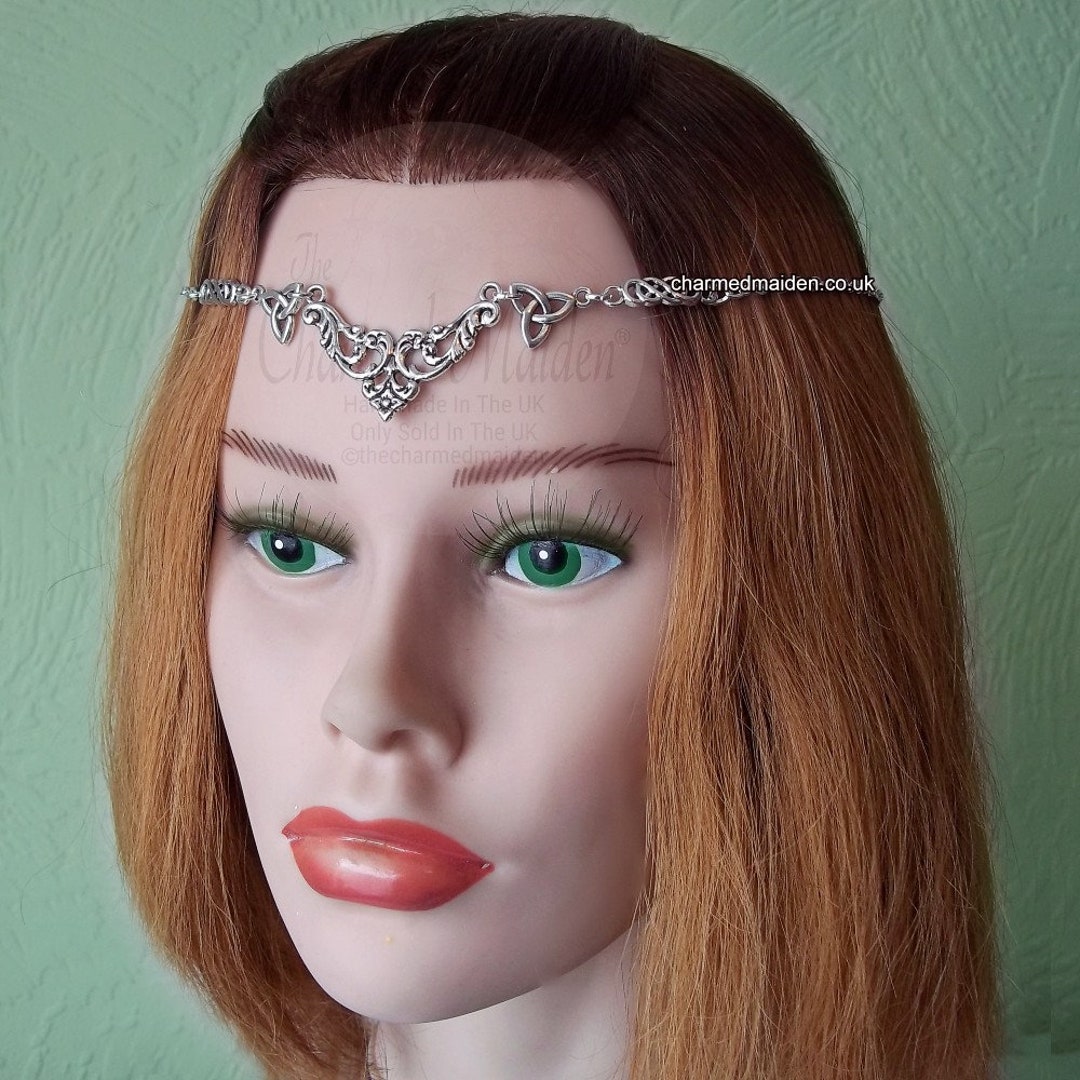 Celtic Triquetra Elven Head Chain, Medieval Elvish Circlet, Renaissance ...