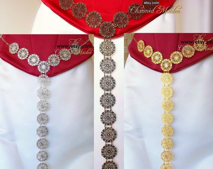 Medieval Girdle Belt Bronze Gold or Silver Filigree Belt - Etsy