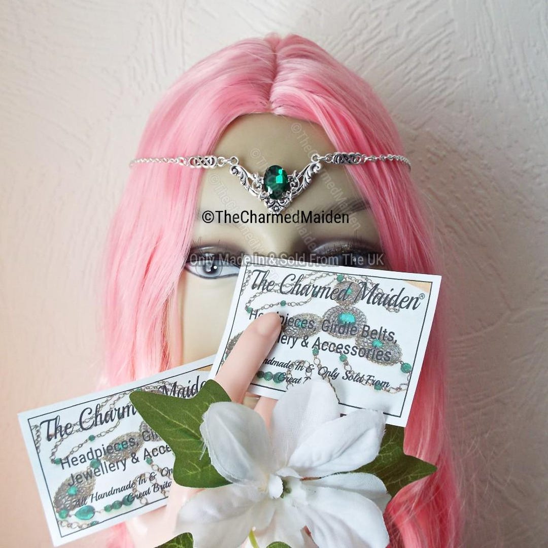 Celtic Elven Head Chain, Crystal Wedding Headpiece, Pagan Wiccan ...