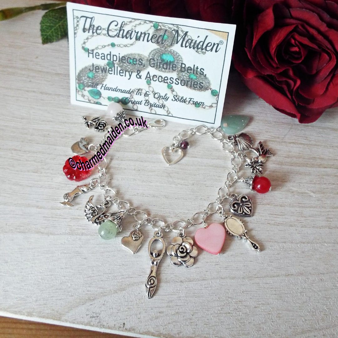 Goddess Aphrodite Charm Bracelet, Wiccan Pagan Jewellery, Four ...
