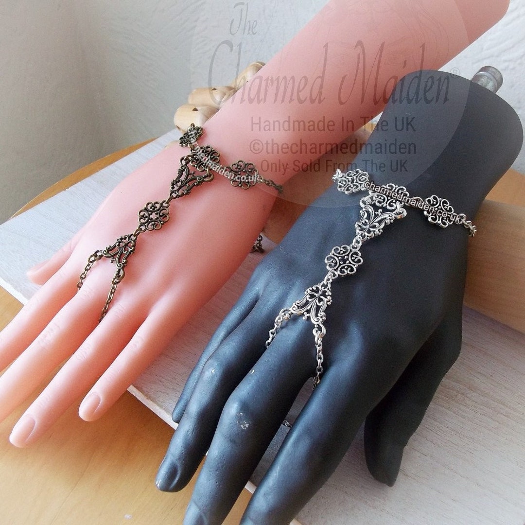 Medieval Hand Chain, Renaissance Bracelet, Wedding Handflower, Cosplay ...