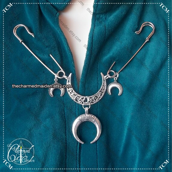 Moon Cloak Fastener Witch Crescent Moon Cloak Clasp Pagan | Etsy