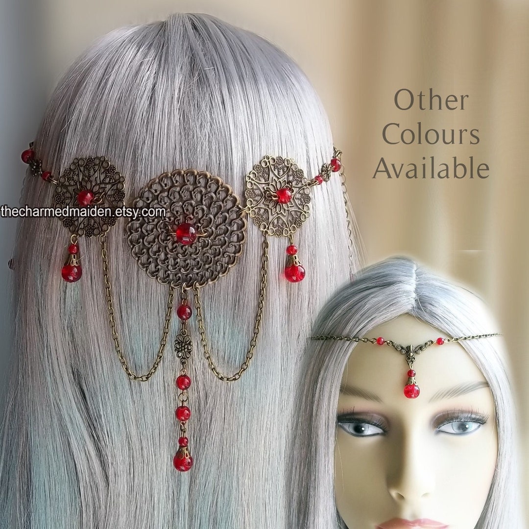 Medieval Headpiece Renaissance Headdress Wedding Bride Elven - Etsy