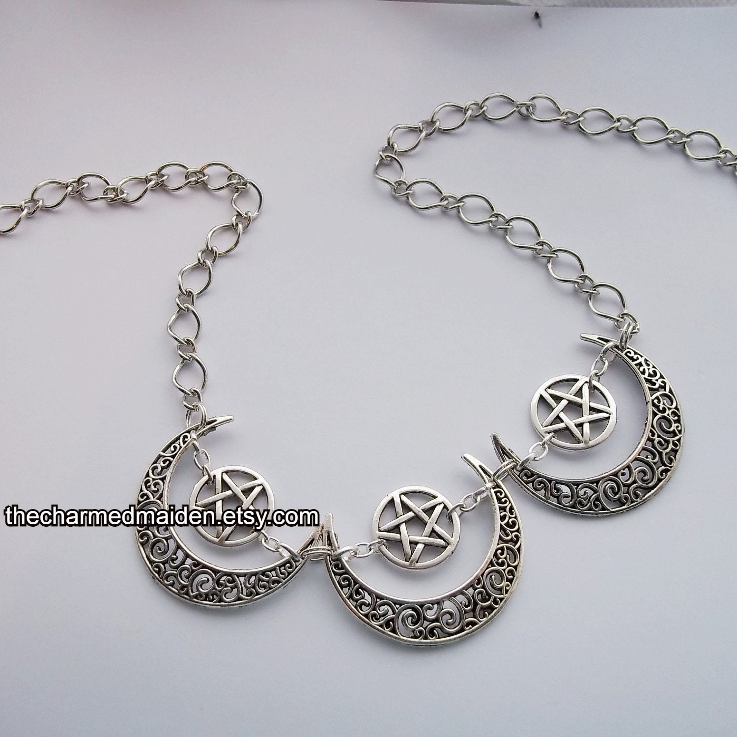 Moon & Pentacle Belt Crescent Moon Chain Belt Pagan Wiccan - Etsy