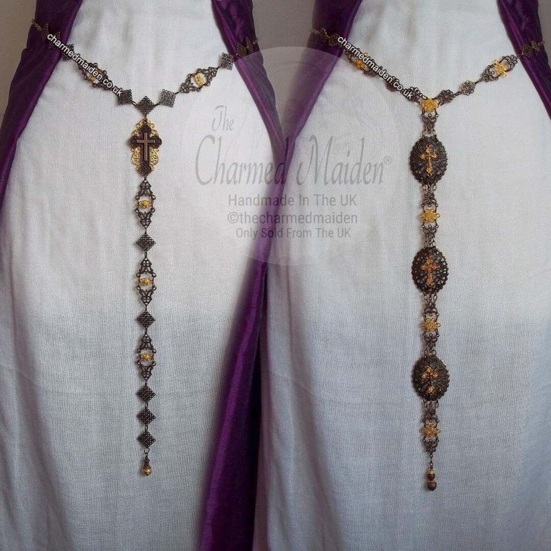 Medieval Cross Girdle, Gold & Bronze Tudor Costume Belt, Elizabethan ...