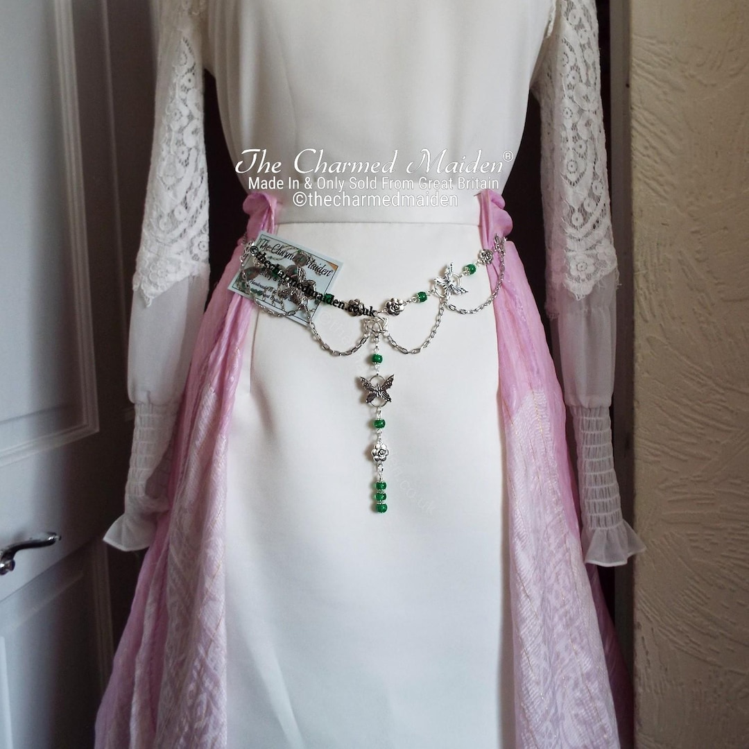 Fairy Elven Butterfly Girdle Chain Belt, Renaissance Fairycore Costume ...