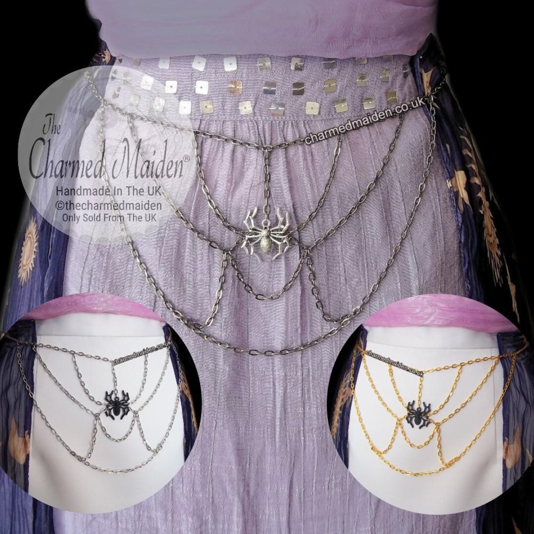 Spider Belt, Gothic Witch Girdle, Goth Bride Dress Chain, Halloween ...