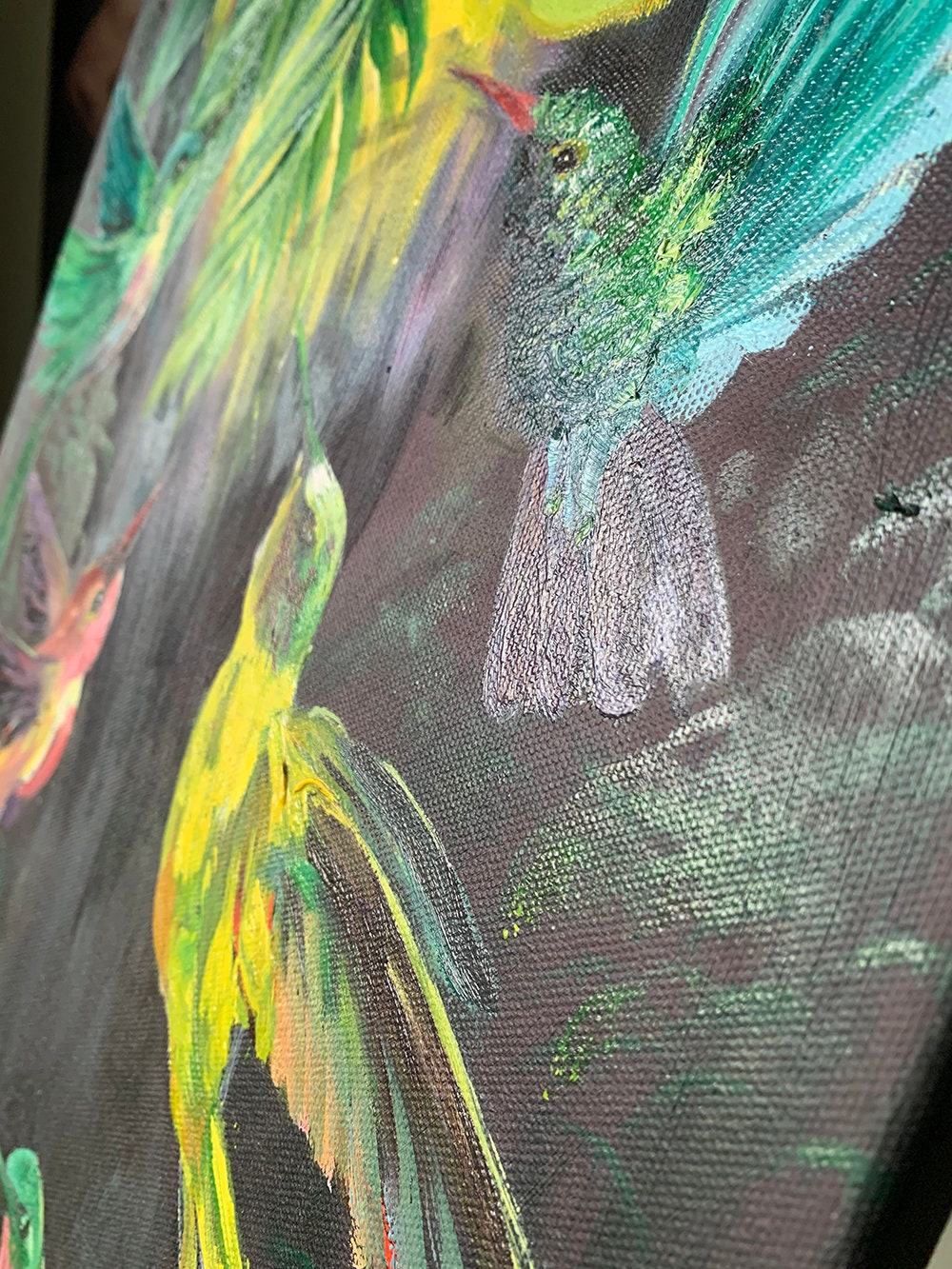 Tropical Birds Painting Large Canvas, Birds of Paradise Painting for ...