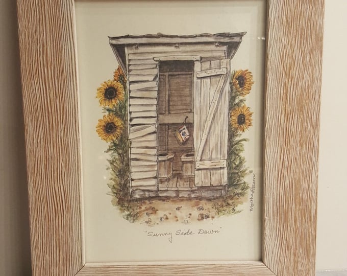 Martha Hinson's Outhouse Prints in Natural Wood Frame - Etsy