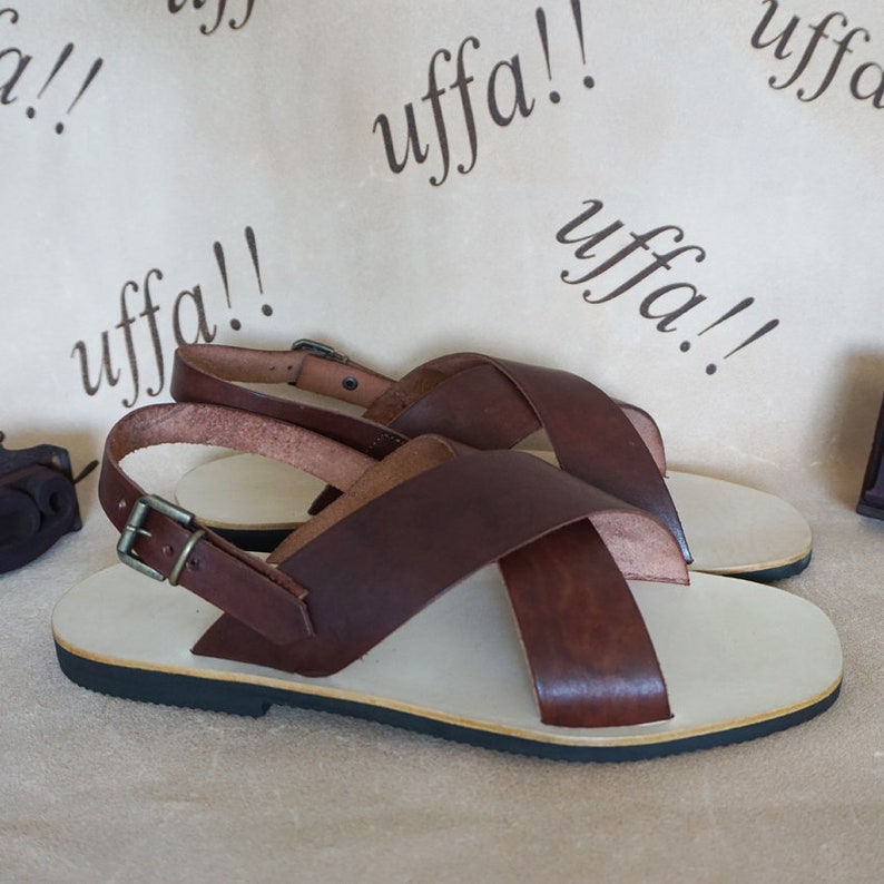 Men in Leather, Made in Italy, Handmade Light Sandals With Rubber Sole ...