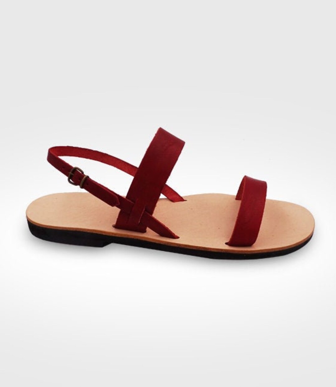 Franciscan Woman Sandals With Strap in Leather, Made in Italy, Handmade ...