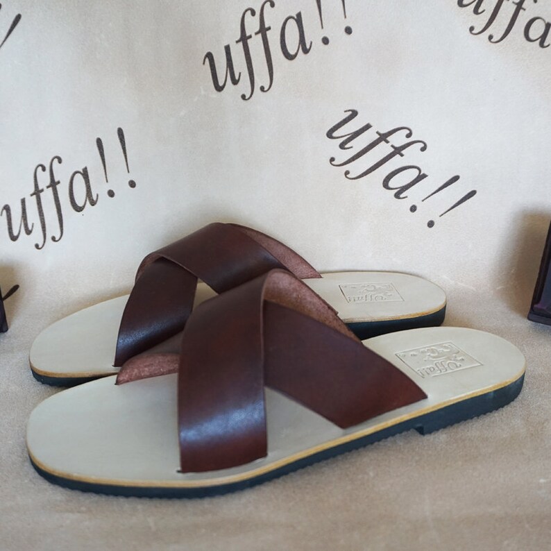 Men Sandals in Leather, Made in Italy, Handmade Light Sandals With ...