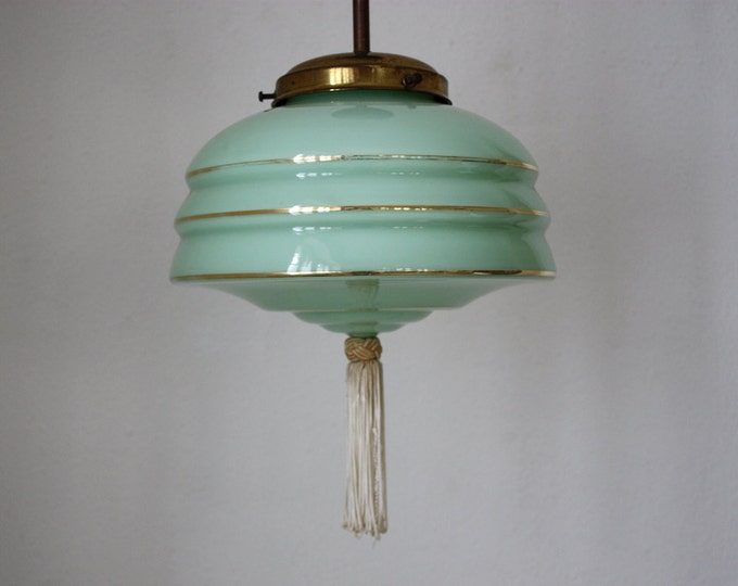 Charming French Art Deco Opaline Glass Ceiling Light Opaline - Etsy