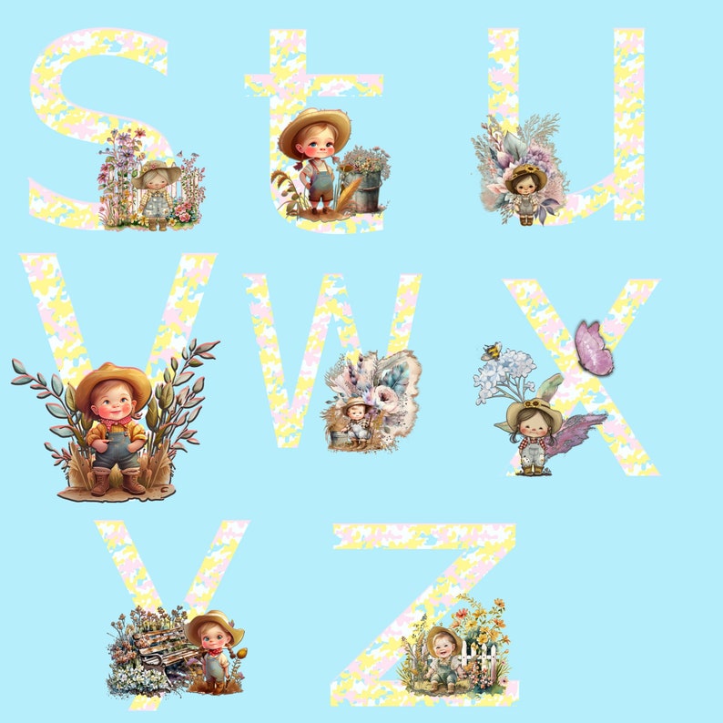 Cute Children Alphabet, Digital, Journaling, Scrapbooking, Card Making ...