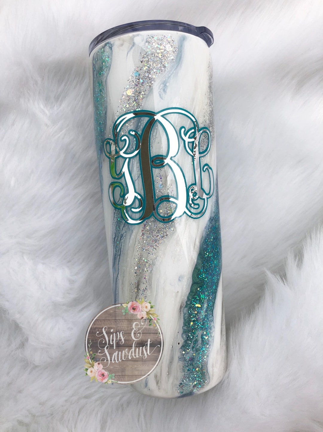 Glitter MARBLE Tumbler, Personalized Tumbler, Marble Personalized ...