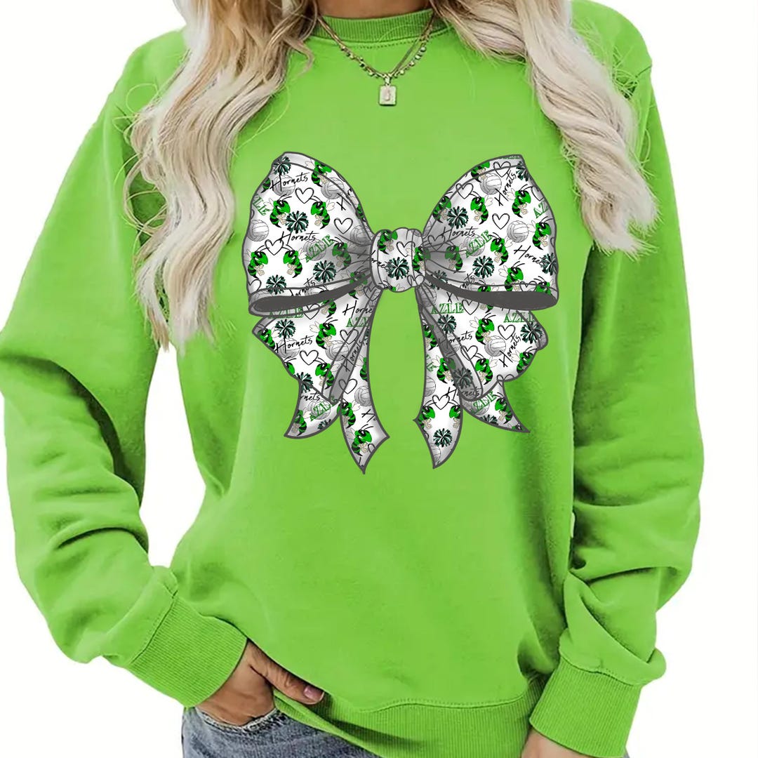 Azle Hornets Volleyball Bow JPEG PNG DTF Sublimation Digital Download ...