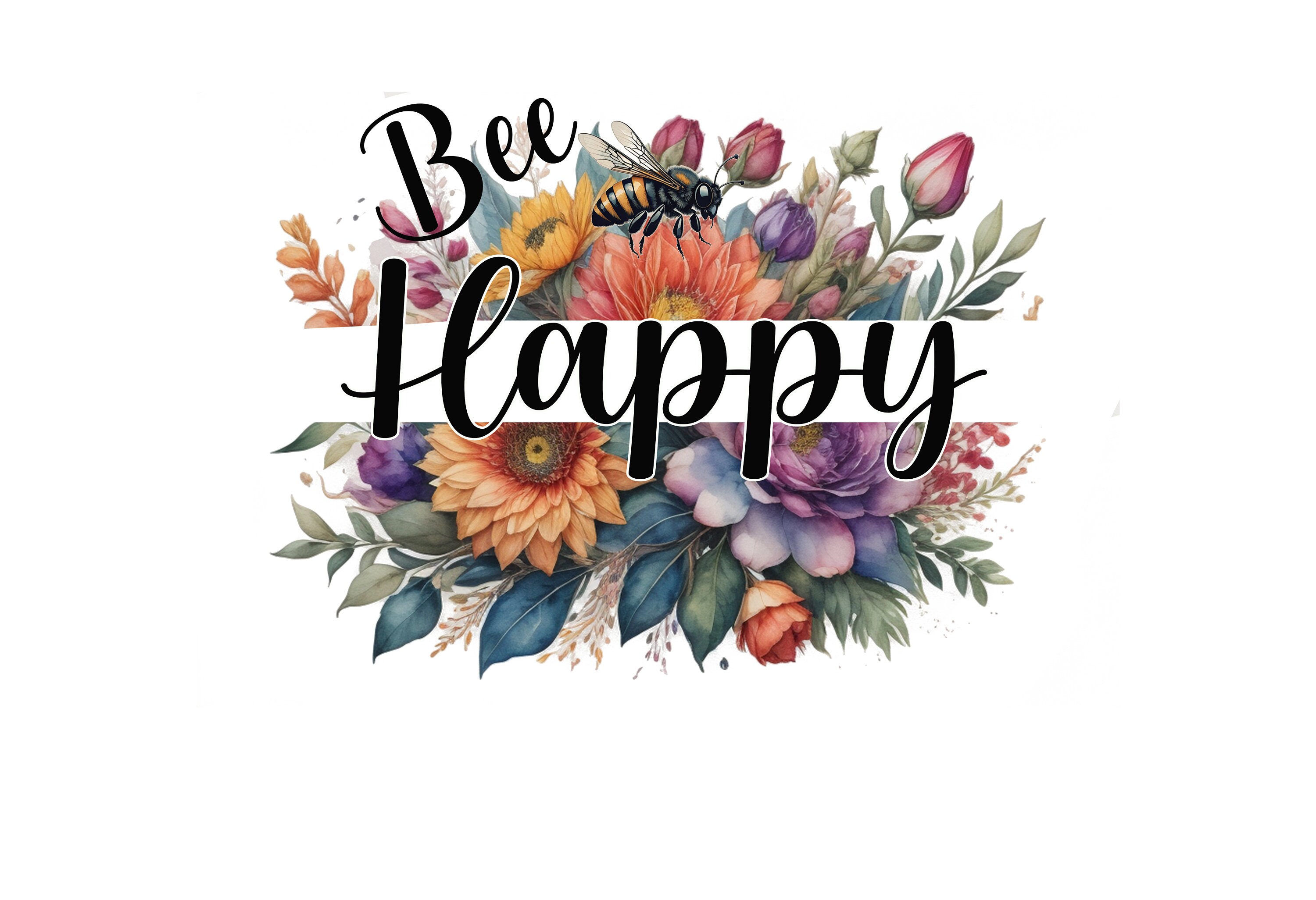 Bee Happy Digital PNG & JPEG - Etsy