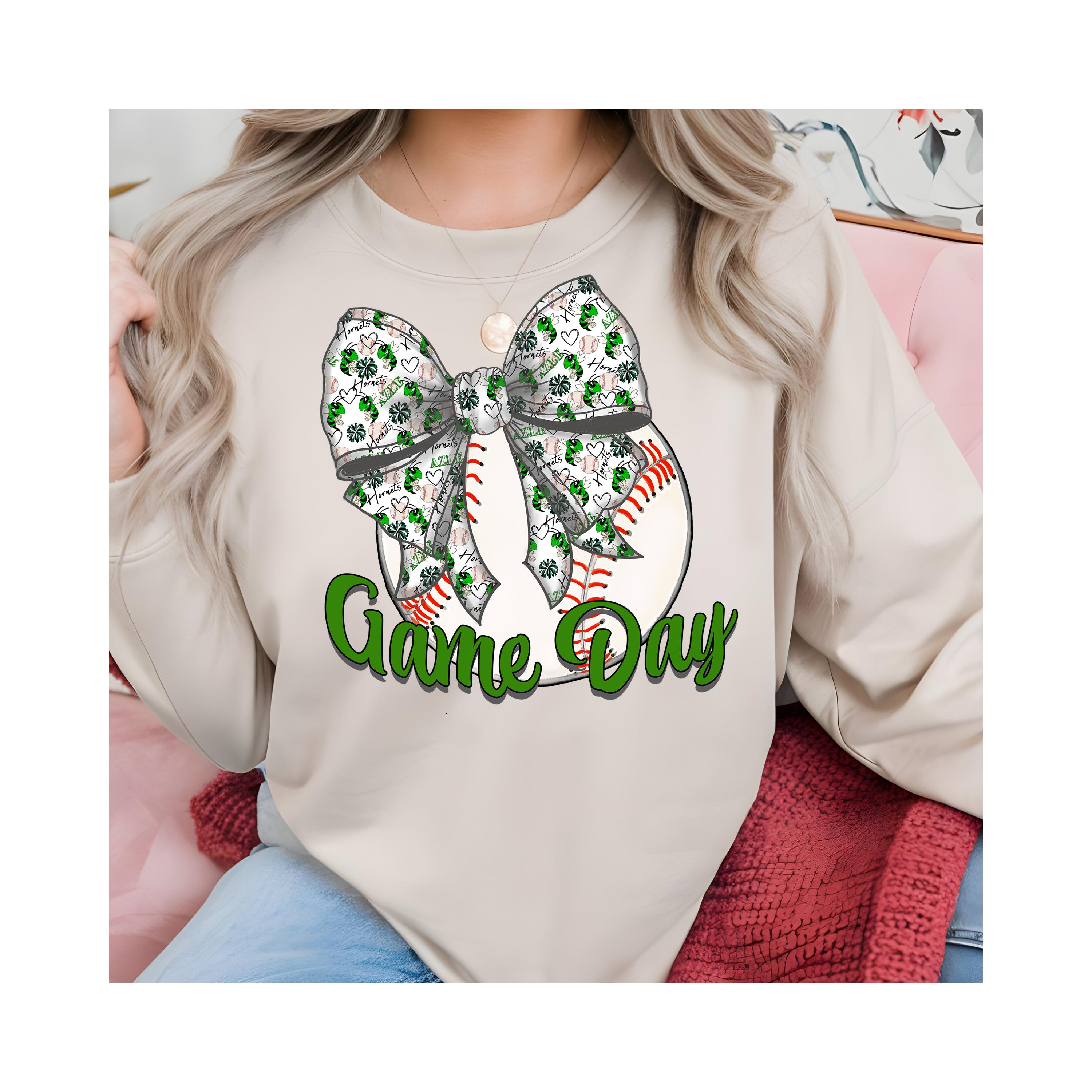 Azle Hornets Baseball and Bow JPEG PNG Sublimation DTF Digital Download ...