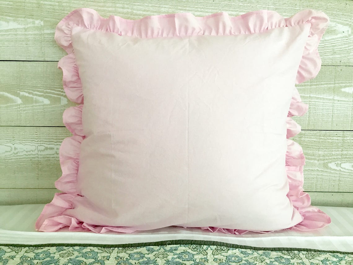 Pink Shabby Chic Euro Sham 26x26 Euro Sham Ruffled Pillow - Etsy