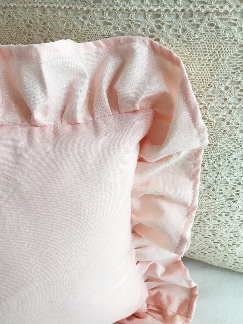 Girl Crib Pillow for Baby Bed Pink Ruffled Nursery Bedding | Etsy