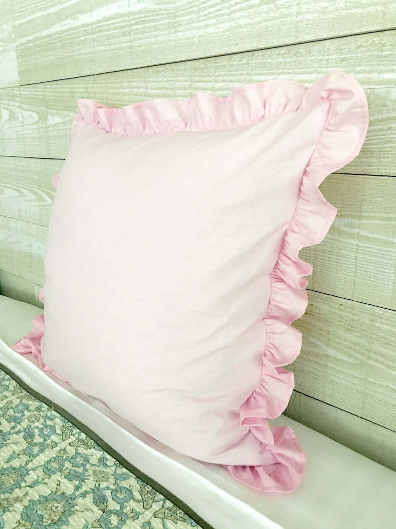 Pink Shabby Chic Euro Sham 26x26 Euro Sham Ruffled Pillow - Etsy