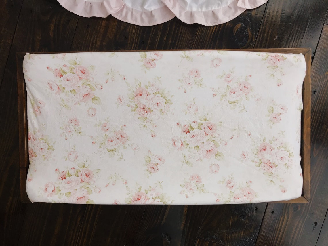 Watercolor Floral Girl Changing Pad Cover Pink Changing Table | Etsy
