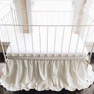 Neutral Ruffled Crib Skirt for Boy or Girl in Porcelain, Crib Dust ...