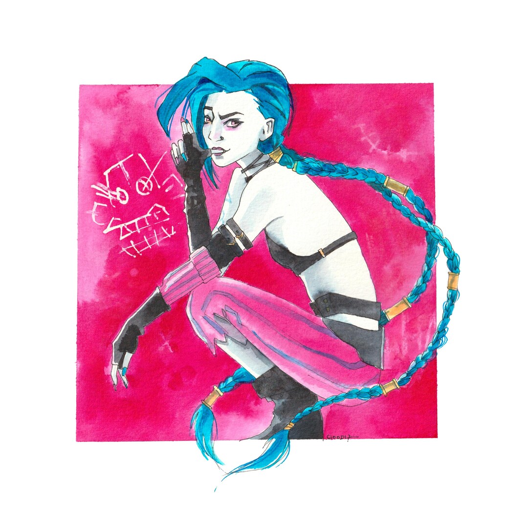 Jinx, the Enfant Terrible of Zaun, Captured in Watercolor Fan Art ...
