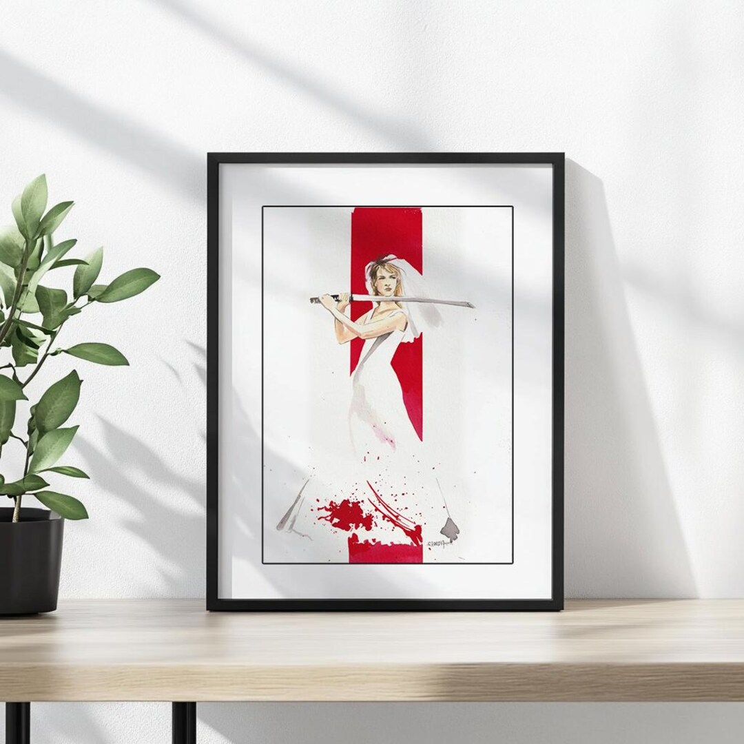 The Kill Bill Bride - Watercolor Illustration, Blood and Saber by ...
