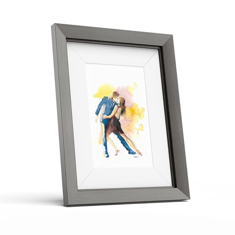 Original Gift Couple Dancing Tango Unique Drawing Ink - Etsy
