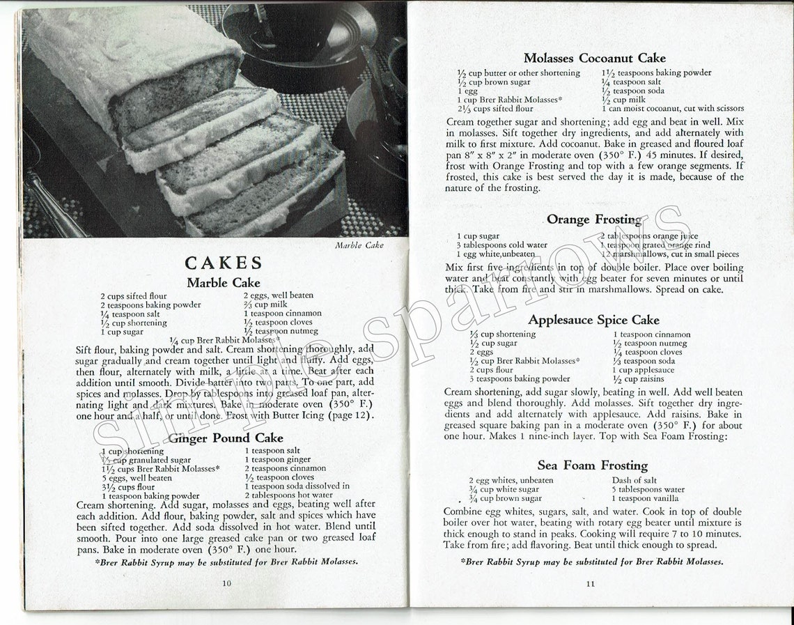 Vintage Brer Rabbit Molasses Recipe Book DIGITAL DOWNLOAD 1930s - Etsy