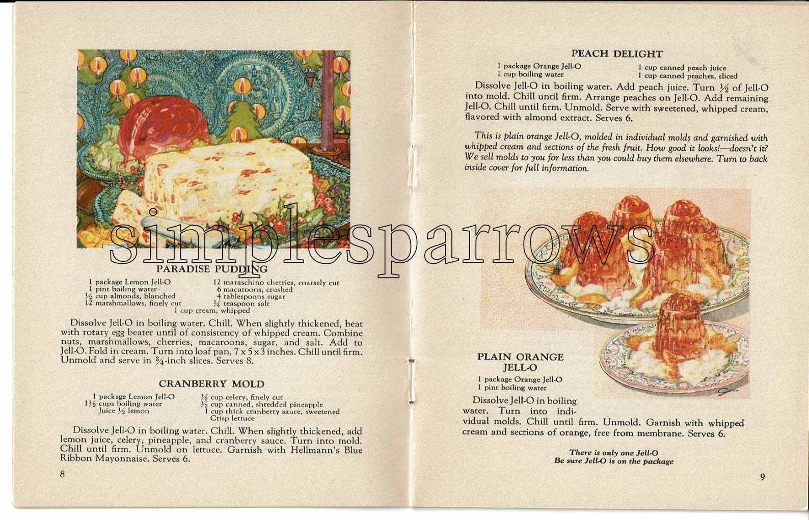 1920s Jello Recipe Booklet INSTANT DOWNLOAD Printable Vintage Cookbook ...