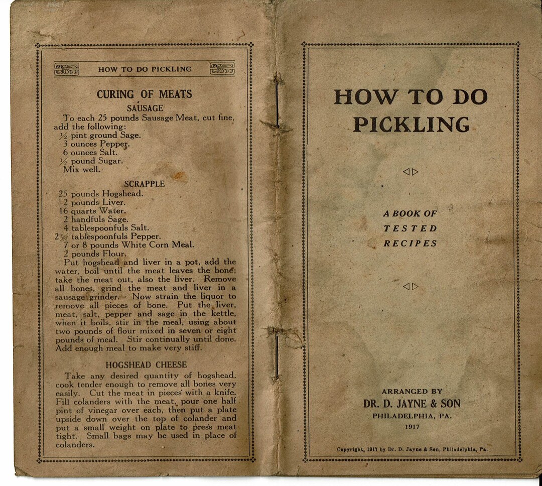 Antique Pickling Cookbook DIGITAL DOWNLOAD Printable 1910s - Etsy
