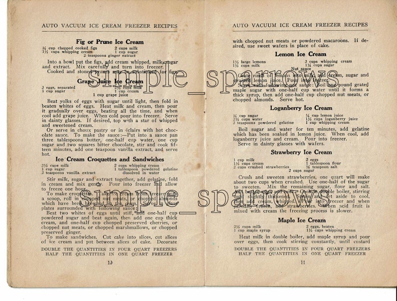 1920s Ice Cream Recipe Booklet Vintage INSTANT DOWNLOAD - Etsy