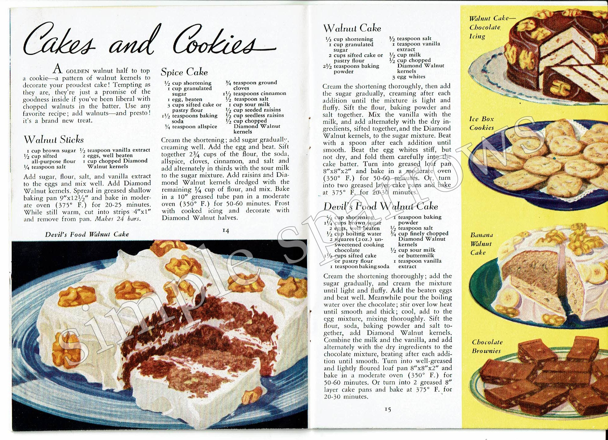 1940s Walnut Recipe Booklet DIGITAL DOWNLOAD Vintage Cookbook - Etsy