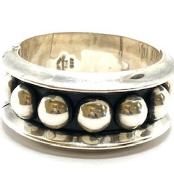 Wide Silver Bangle - Etsy