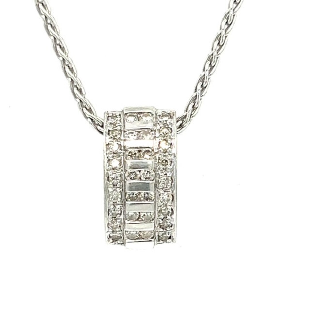 White Gold Diamond Slide Pendant - Etsy
