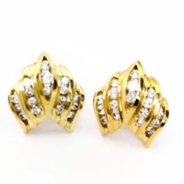 Channel Set Diamond Earrings - Etsy