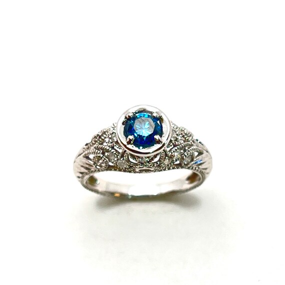 Blue Diamond Pave Ring - Gem