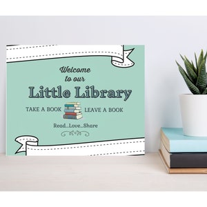 Little Library Printable Welcome to Our Little Library Sign | Etsy