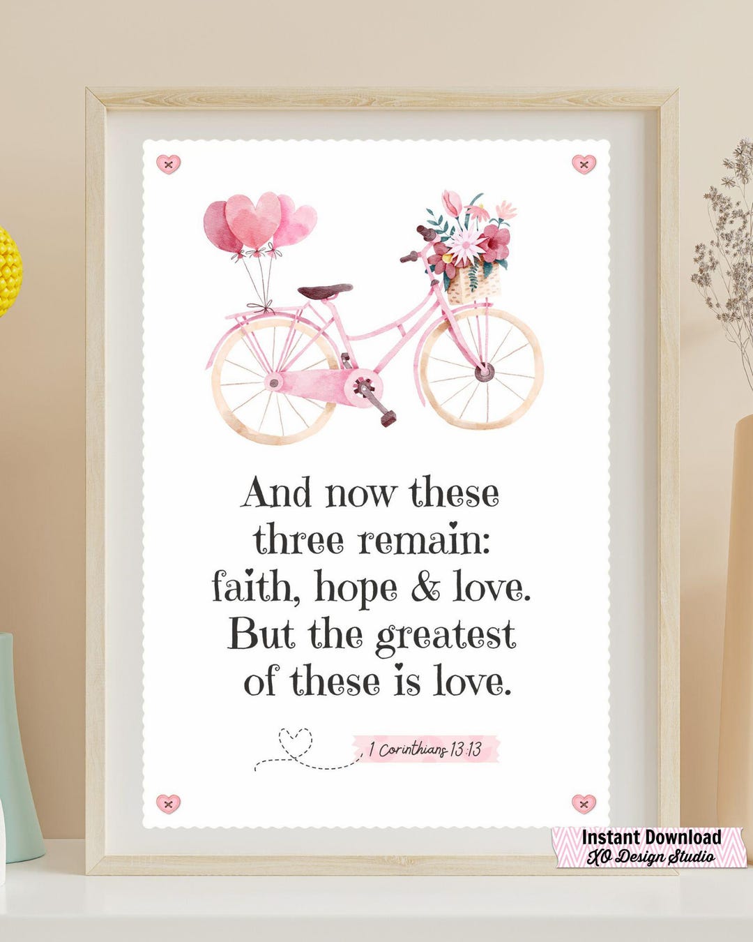 Printable Bible Verse Wall Art Faith Hope and Love Corinthians 13:13 ...