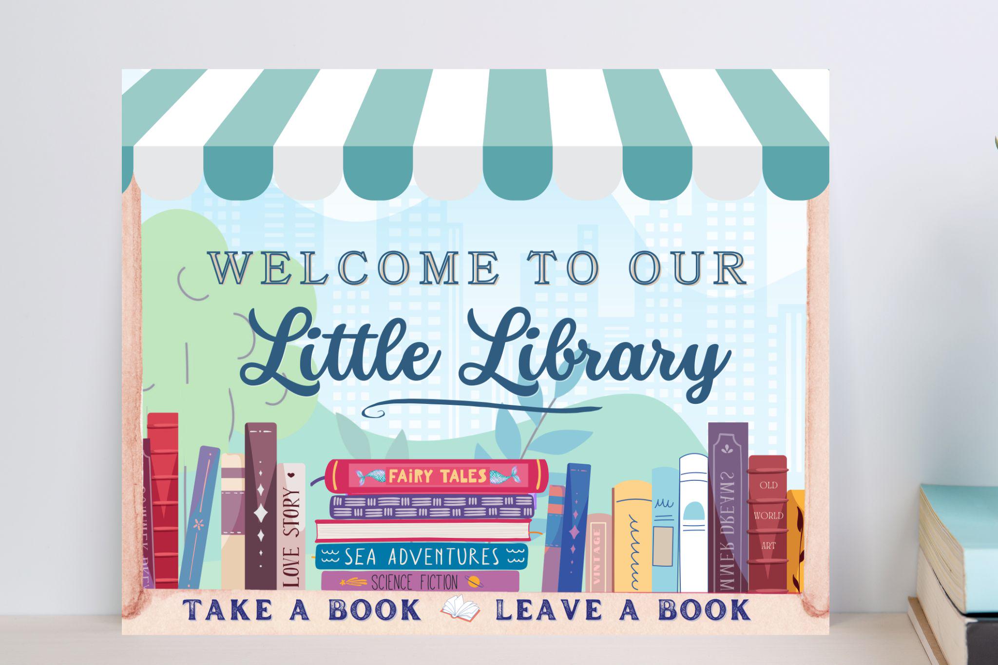 Little Library Printable - Welcome to Our Little Library School Library ...