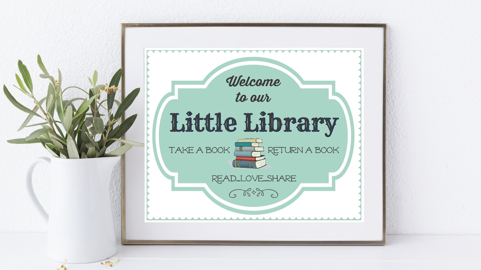 Little Library Printable Welcome to Our Little Library sign | Etsy