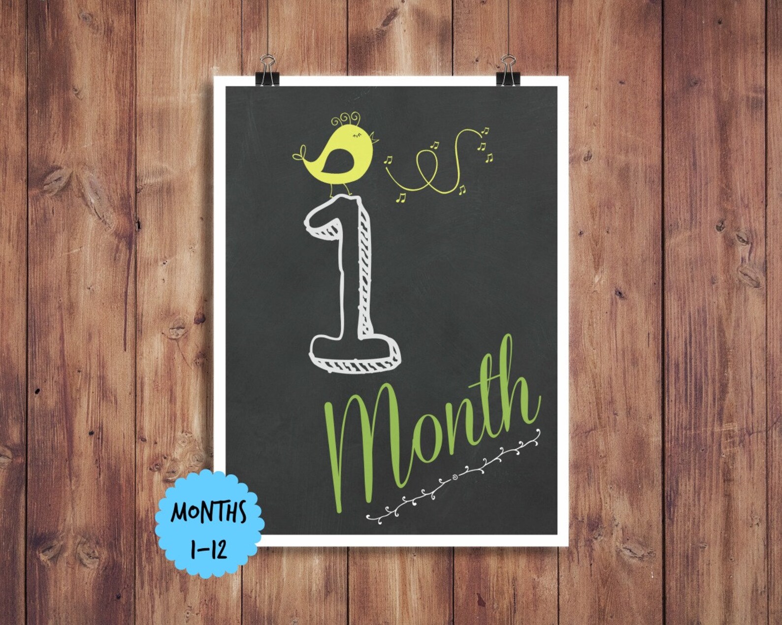 Printable Baby Month Signs, 1-12, Babys First Year Photo Prop Sign ...